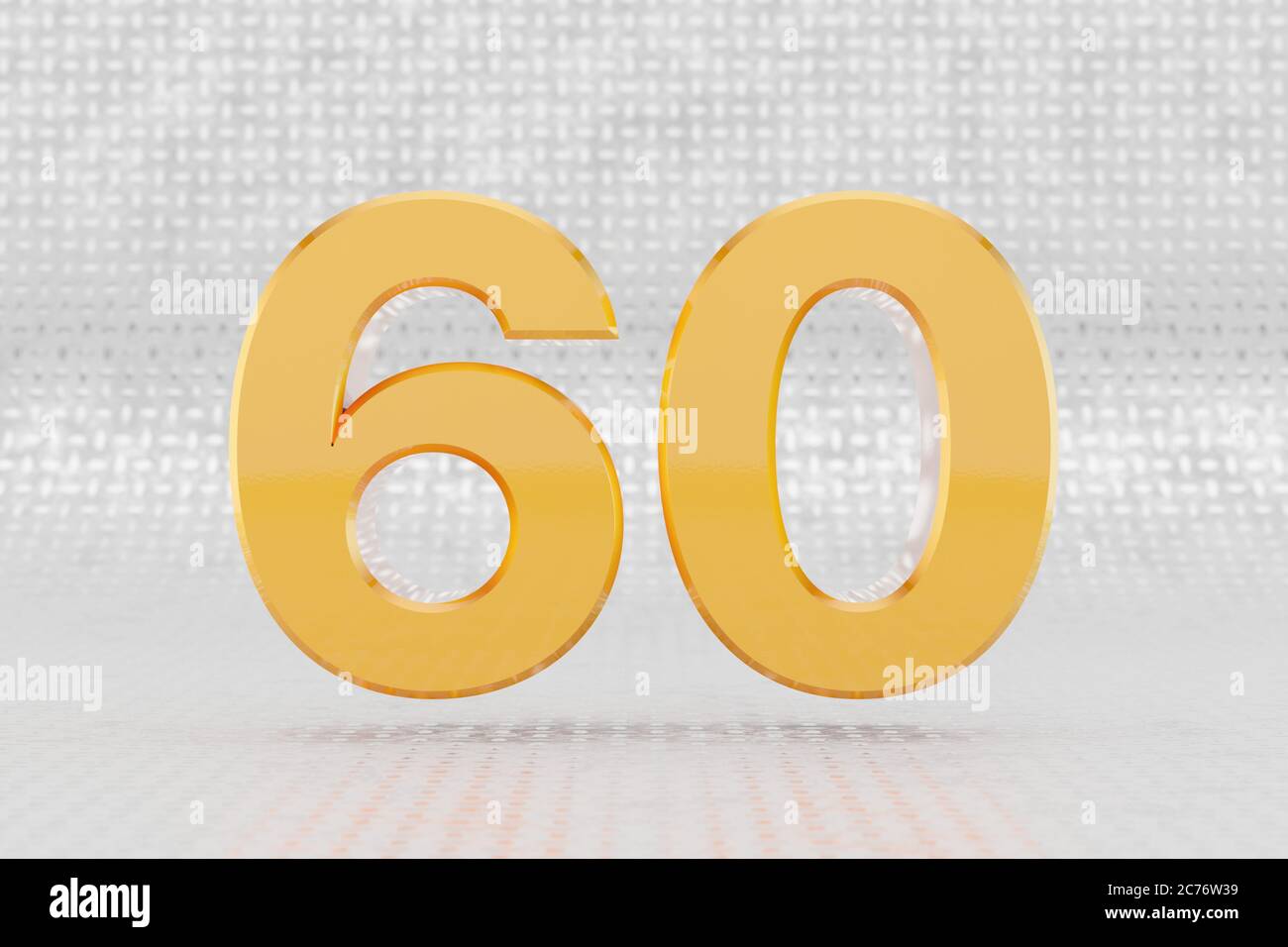 Giallo 3d numero 60. Numero metallico giallo lucido su fondo di metallo ... Giallo 3d numero 60. Numero metallico giallo lucido su fondo di metallo ...