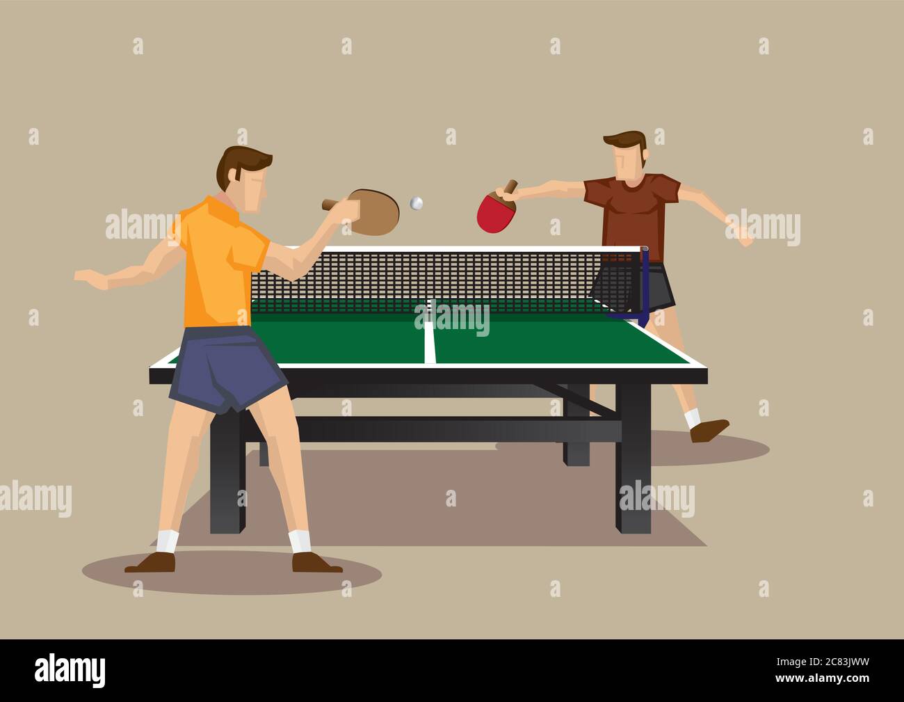 Cartoon ping pong paddle ball Immagini Vettoriali Stock - Alamy