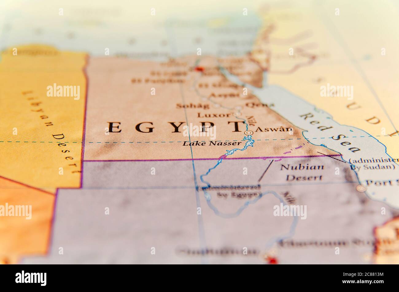 Mappa geografica dell'Egitto con città importanti Foto stock - Alamy