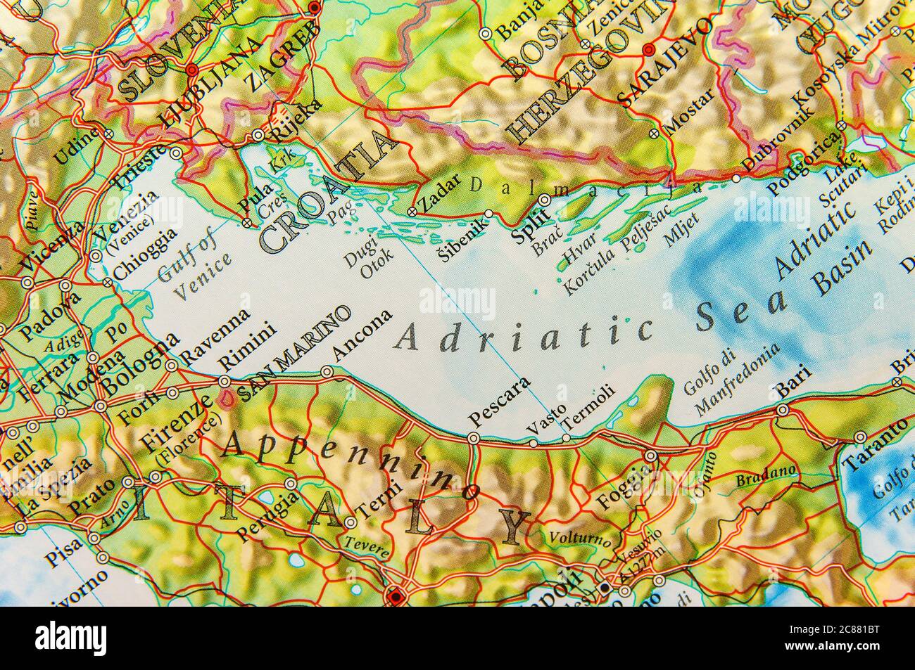 Mappa del mare adriatico immagini e fotografie stock ad alta ...