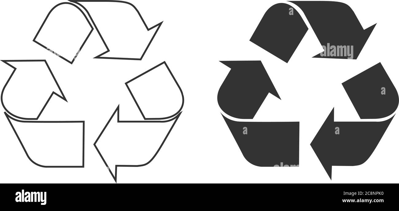 Vettore icona simbolo di riciclo. Riutilizzo simbolo isolato ...