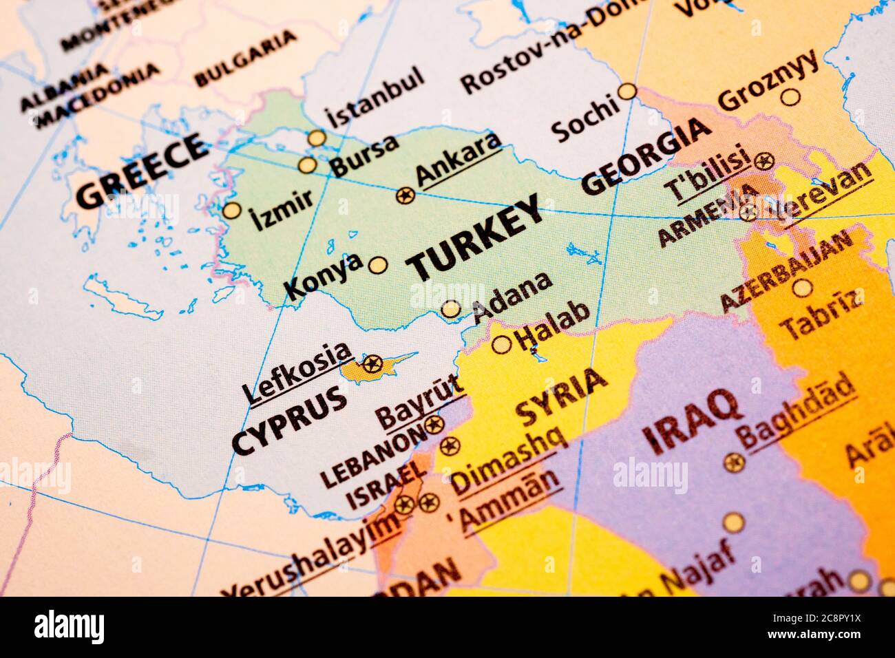 Turchia mappa confini immagini e fotografie stock ad alta risoluzione ...