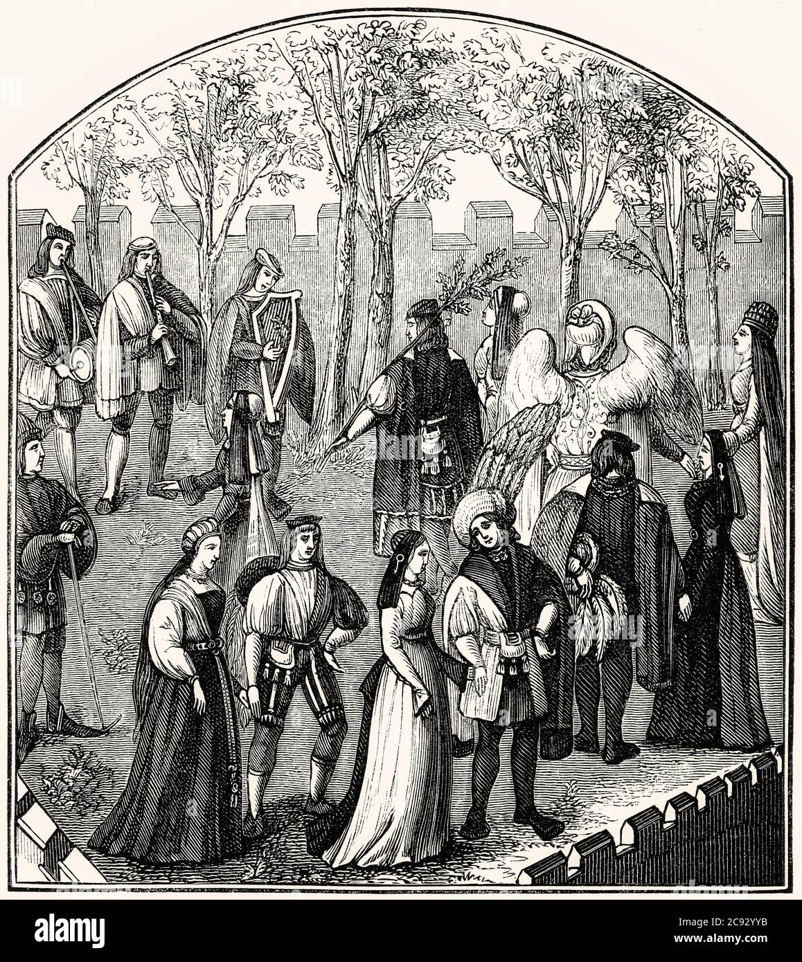 Roman de la Rose, la danza nel giardino del piacere, Guillaume de ...