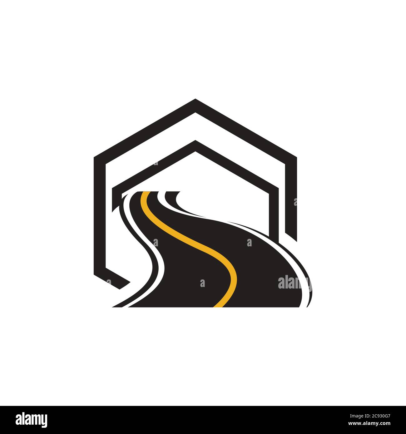 Layout creativo simbolo costruzione stradale. Design del logo di ...