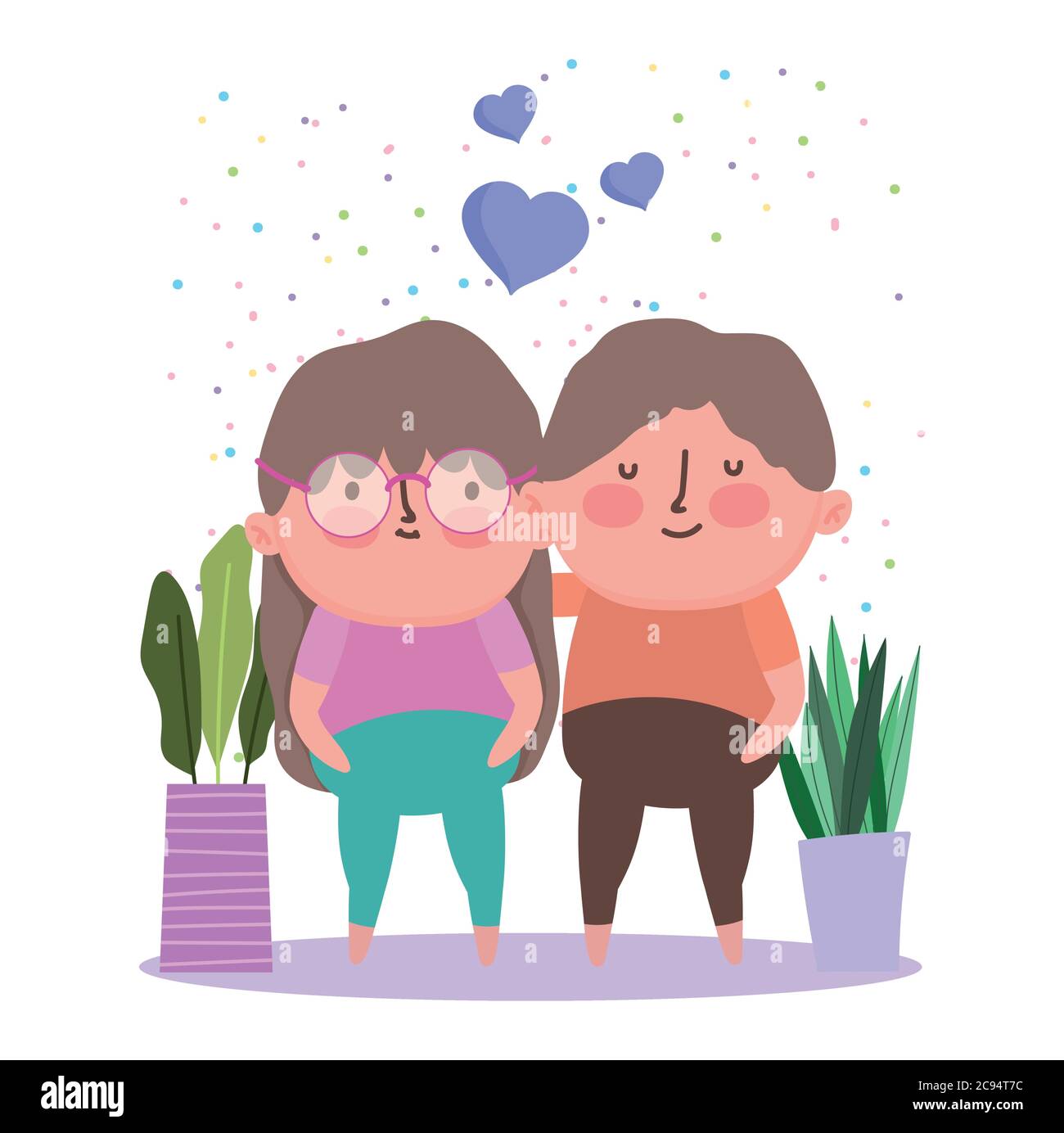 giorno felice dei nonni, nonno nonna abbracciando cartoon carattere in ...