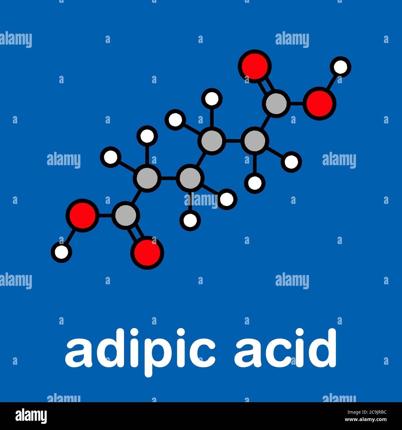 Acido adipico, blocco di costruzione in nylon (poliammide). Formula ...