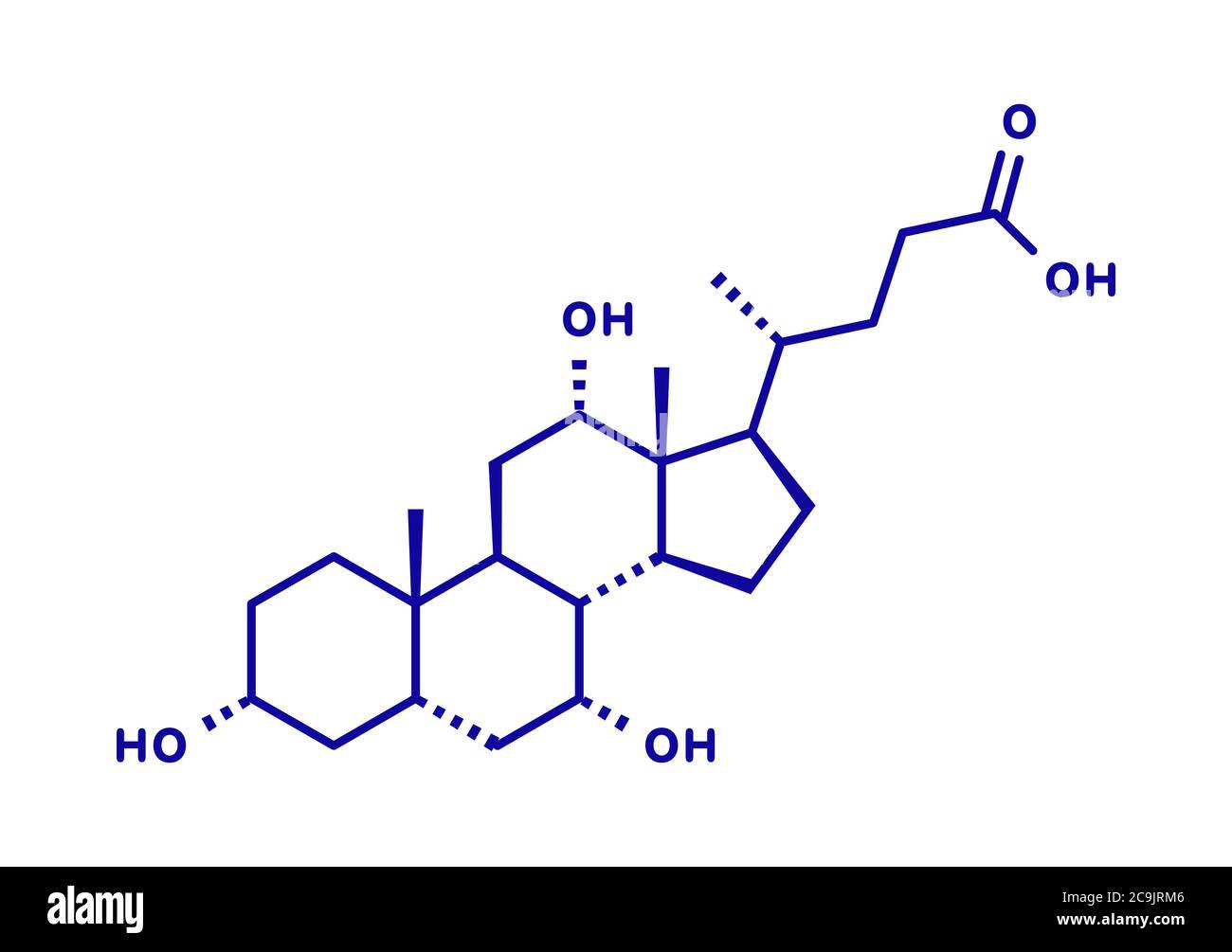 Molecola di acido colico (colato). Componente principale dell'acido ...