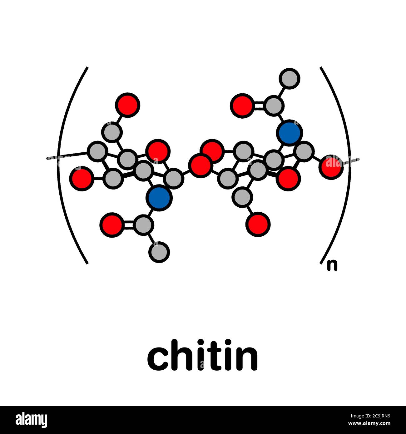 Chitina, struttura chimica. La chitina è un polimero di N ...