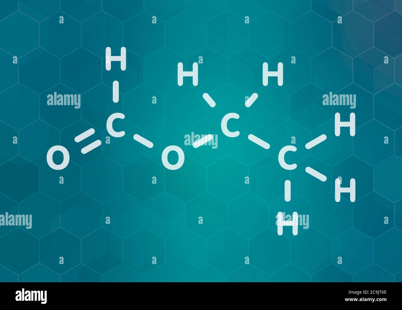 Molecola di formiato di etile (metanoato di etile). Formula scheletrica ...