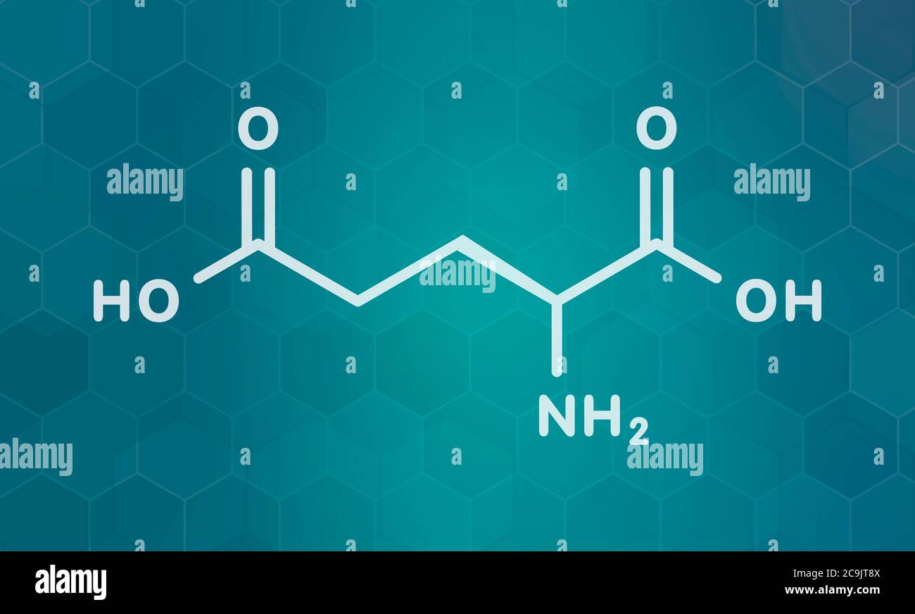 Acido glutammico (acido l-glutammico, Glu, e) amminoacido e molecola ...