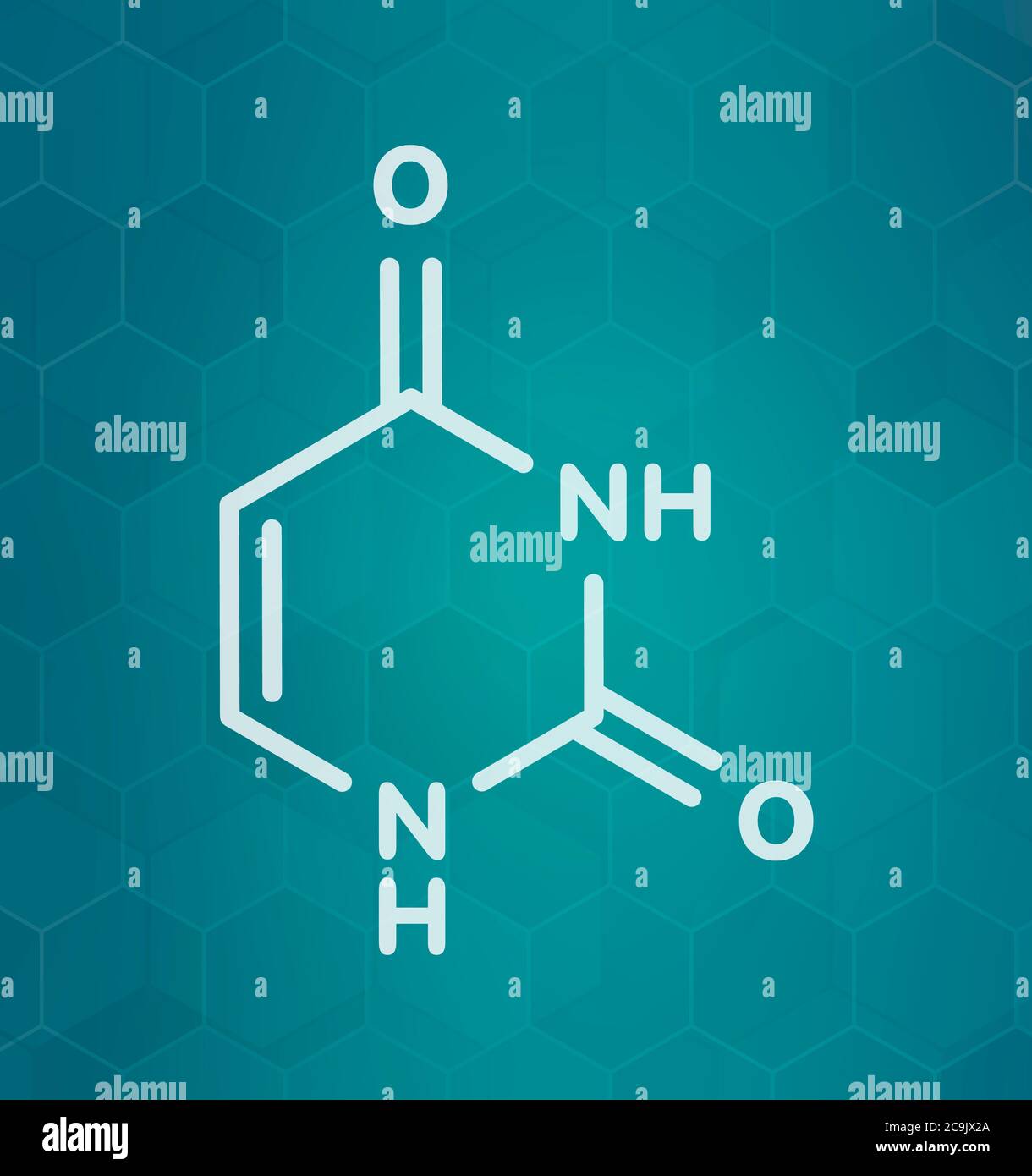 Molecola di uracil (U) nucleobasi. Presente in acido ribonucleico (RNA ...
