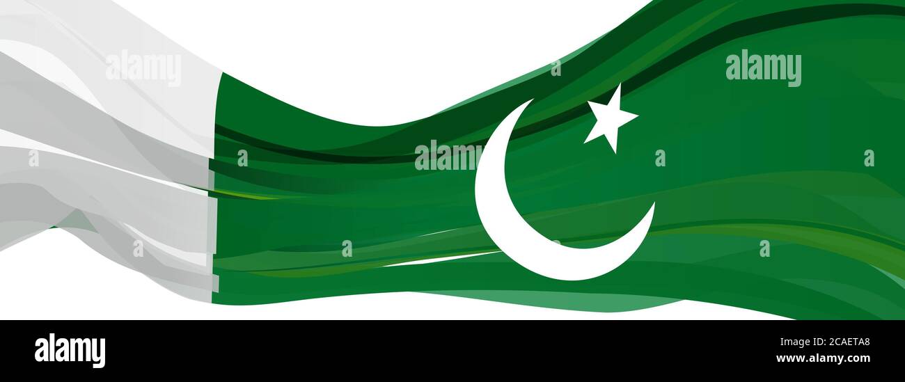 Bandiera del Pakistan, bandiera verde con la mezzaluna bianca e stella ...
