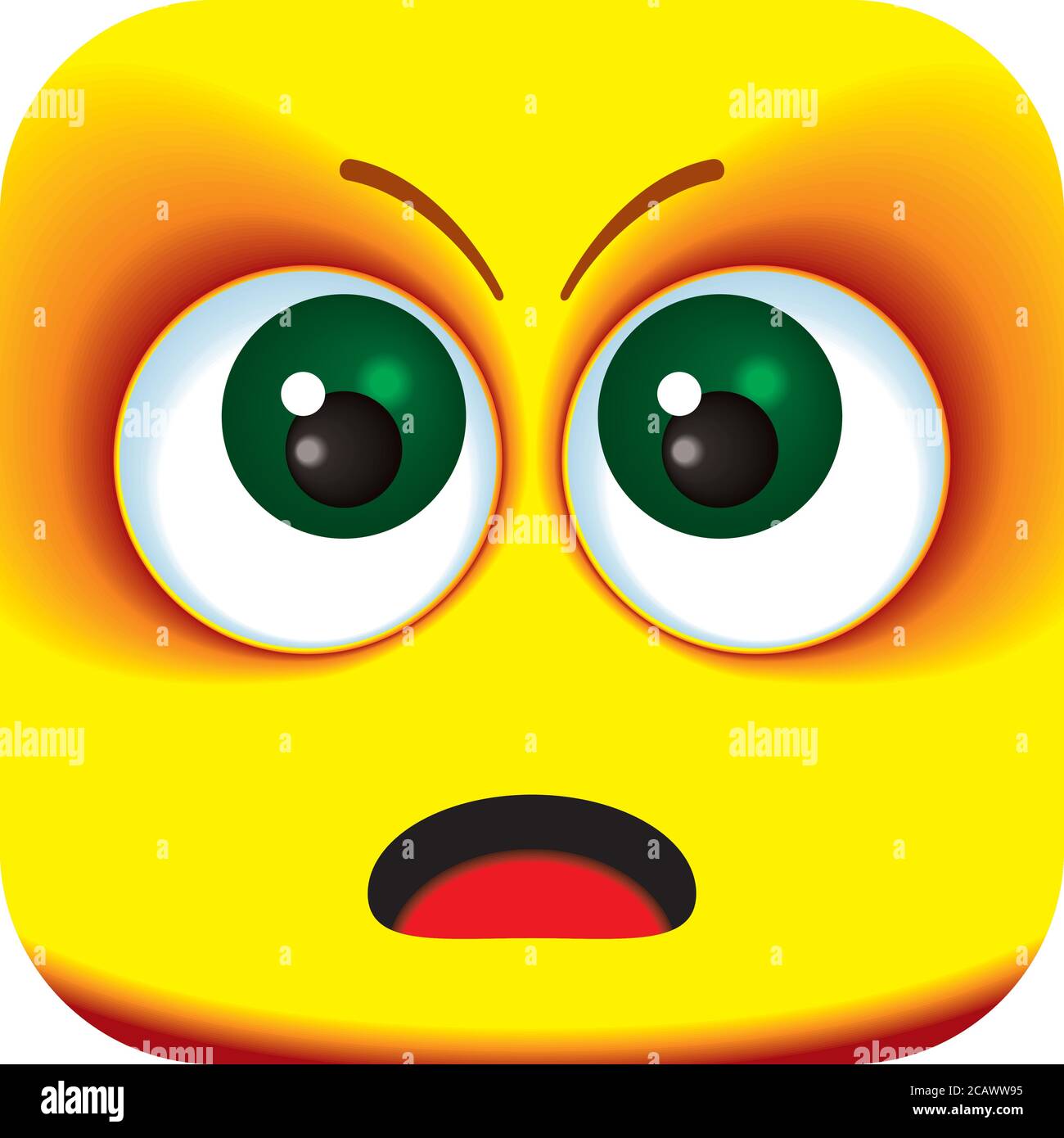 Surprised emoticon face cartoon Immagini Vettoriali Stock - Alamy