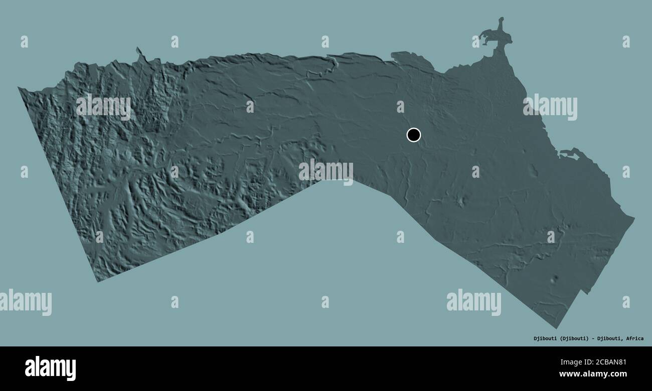 Forma di Gibuti, città di Gibuti, con la sua capitale isolata su uno ...