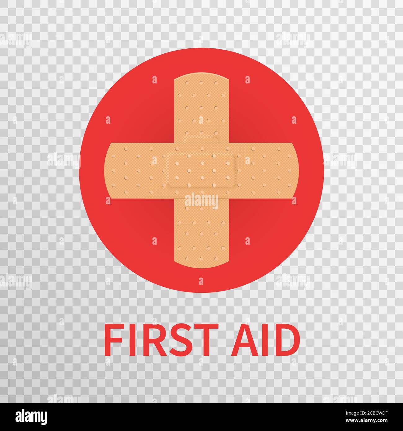 Cartello di pronto soccorso isolato su sfondo trasparente. Cerchio ...