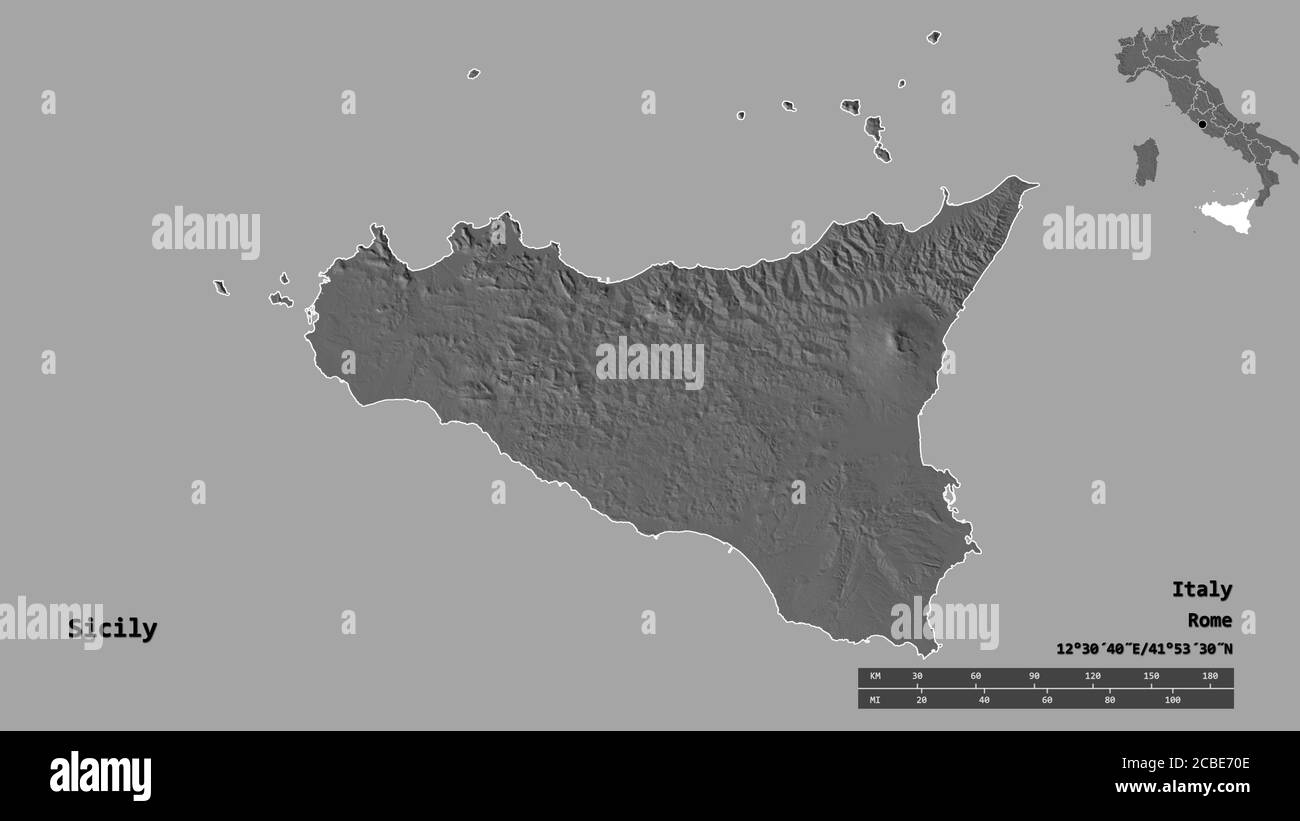 Mappa sicilia 3d Foto e Immagini Stock in Bianco e Nero - Alamy