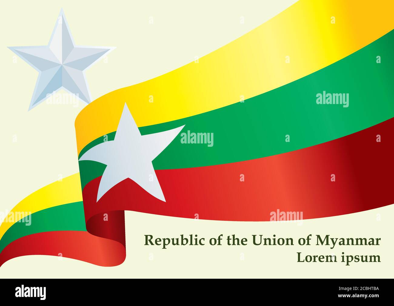 Bandiera di Myanmar, Repubblica dell'Unione di Myanmar. Modello per il ...