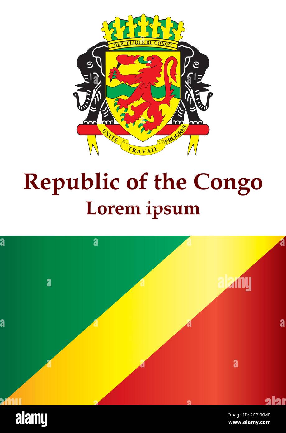 Bandiera della Repubblica del Congo, Repubblica del Congo. Modello per ...
