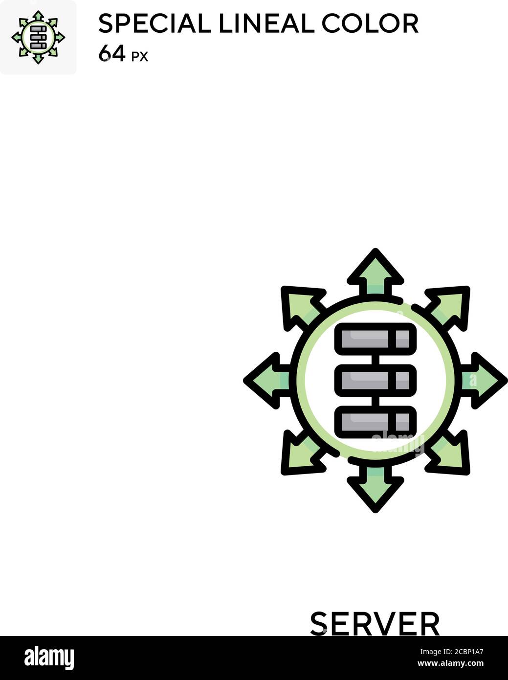Icona vettore colore lineare speciale server. Icone server per il ...