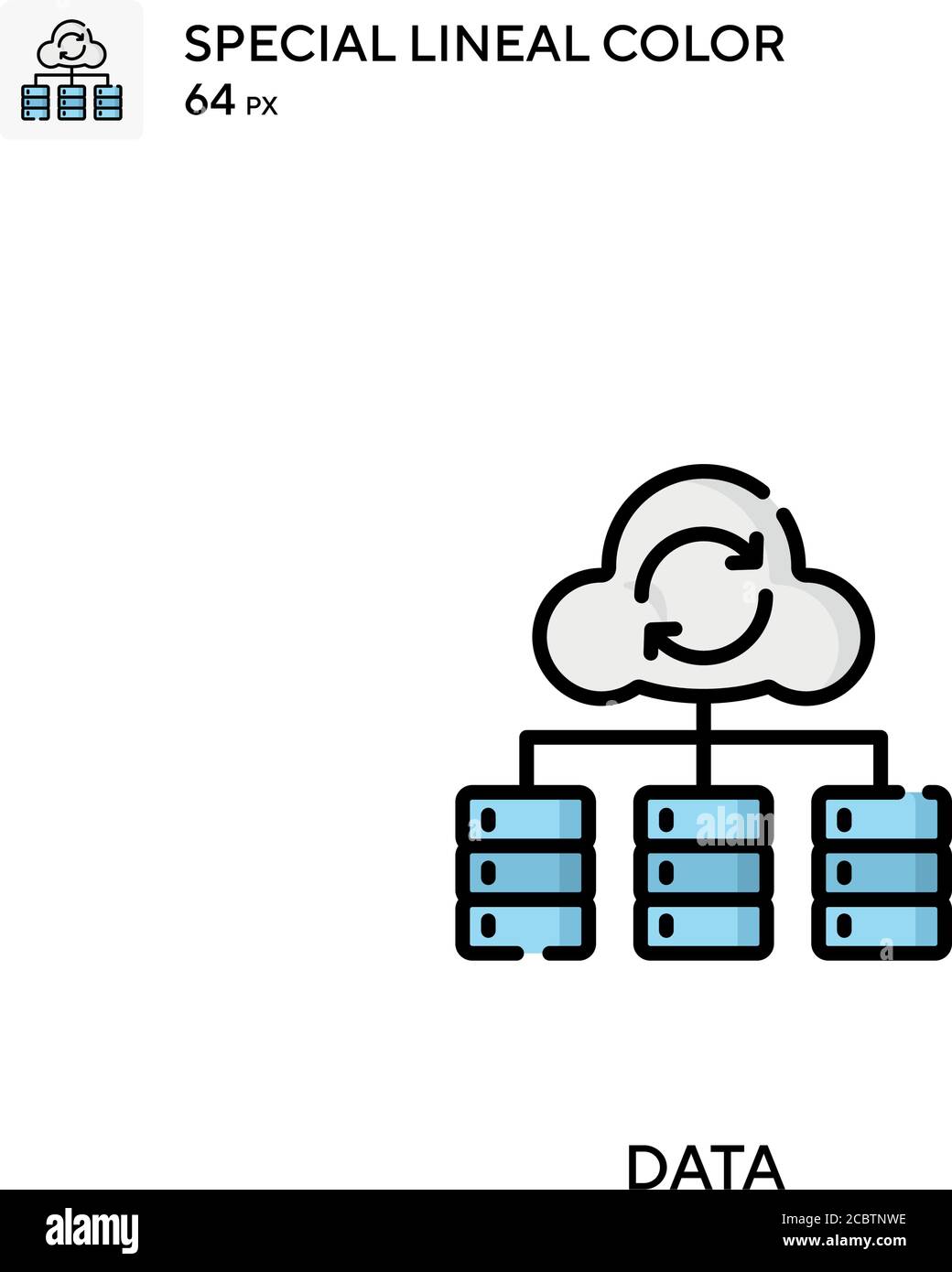 Dati icona vettore colore lineare speciale. Icone dei dati per il ...