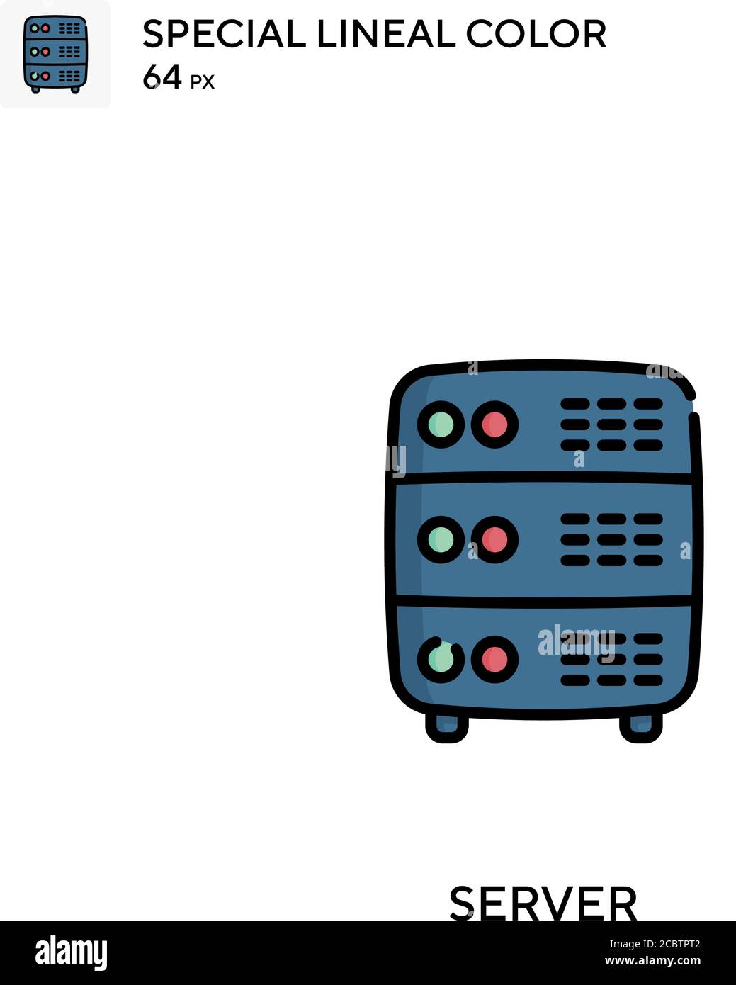 Icona vettore colore lineare speciale server. Icone server per il ...