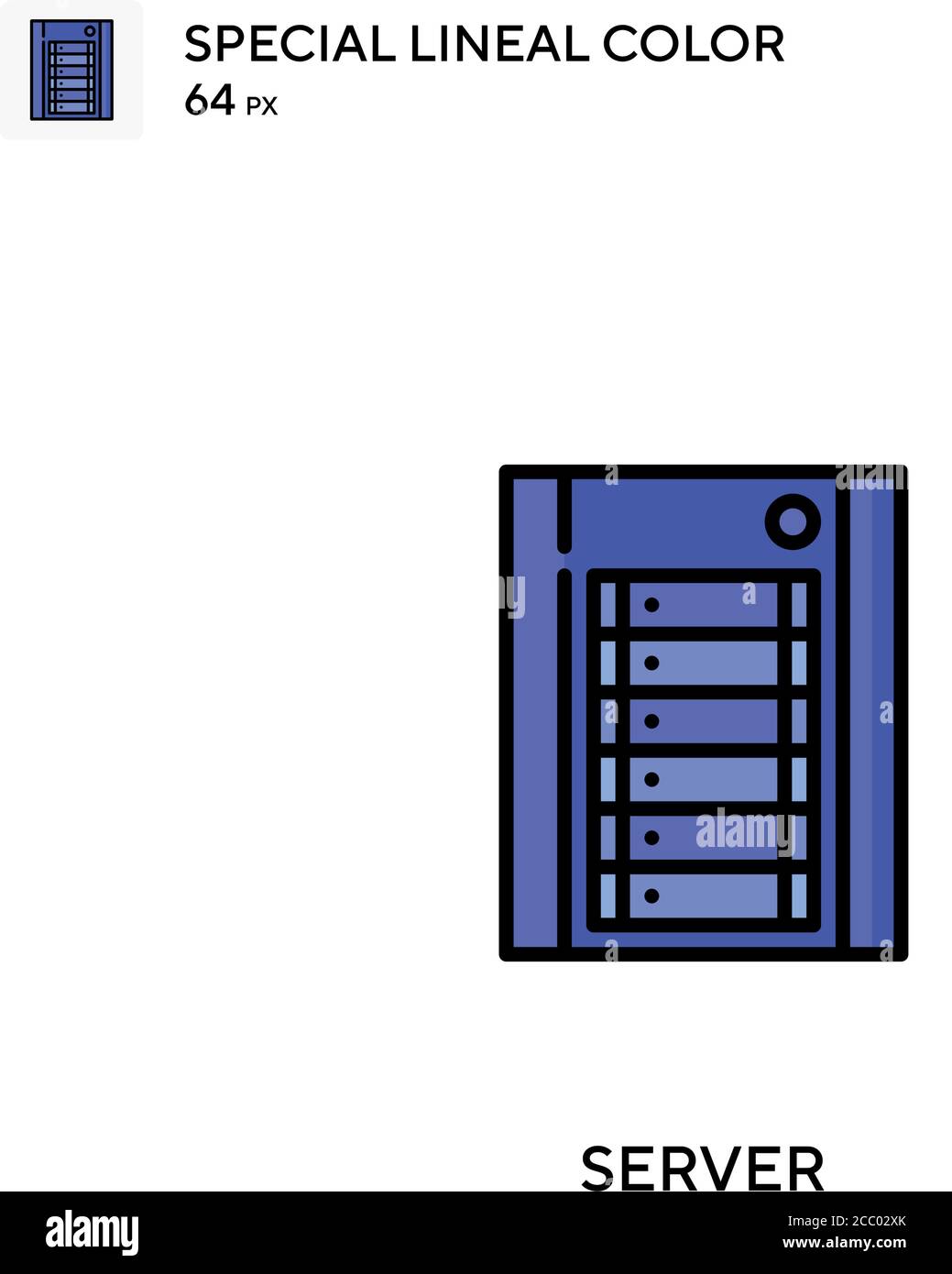 Icona vettore colore lineare speciale server. Icone server per il ...