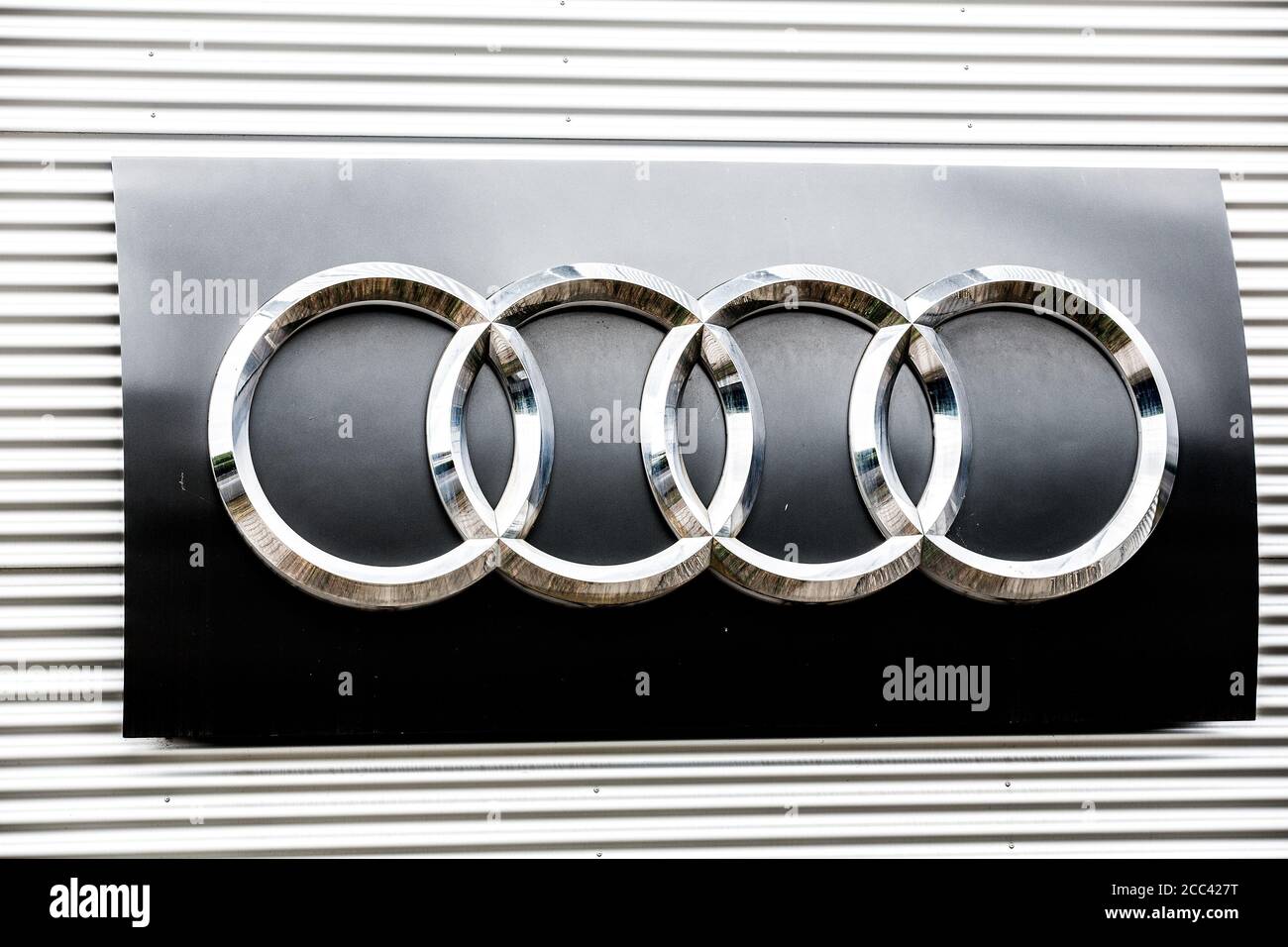Bamberg, Germania 15 agosto 2020: Simboli - 2020 Audi logo, scritte ...