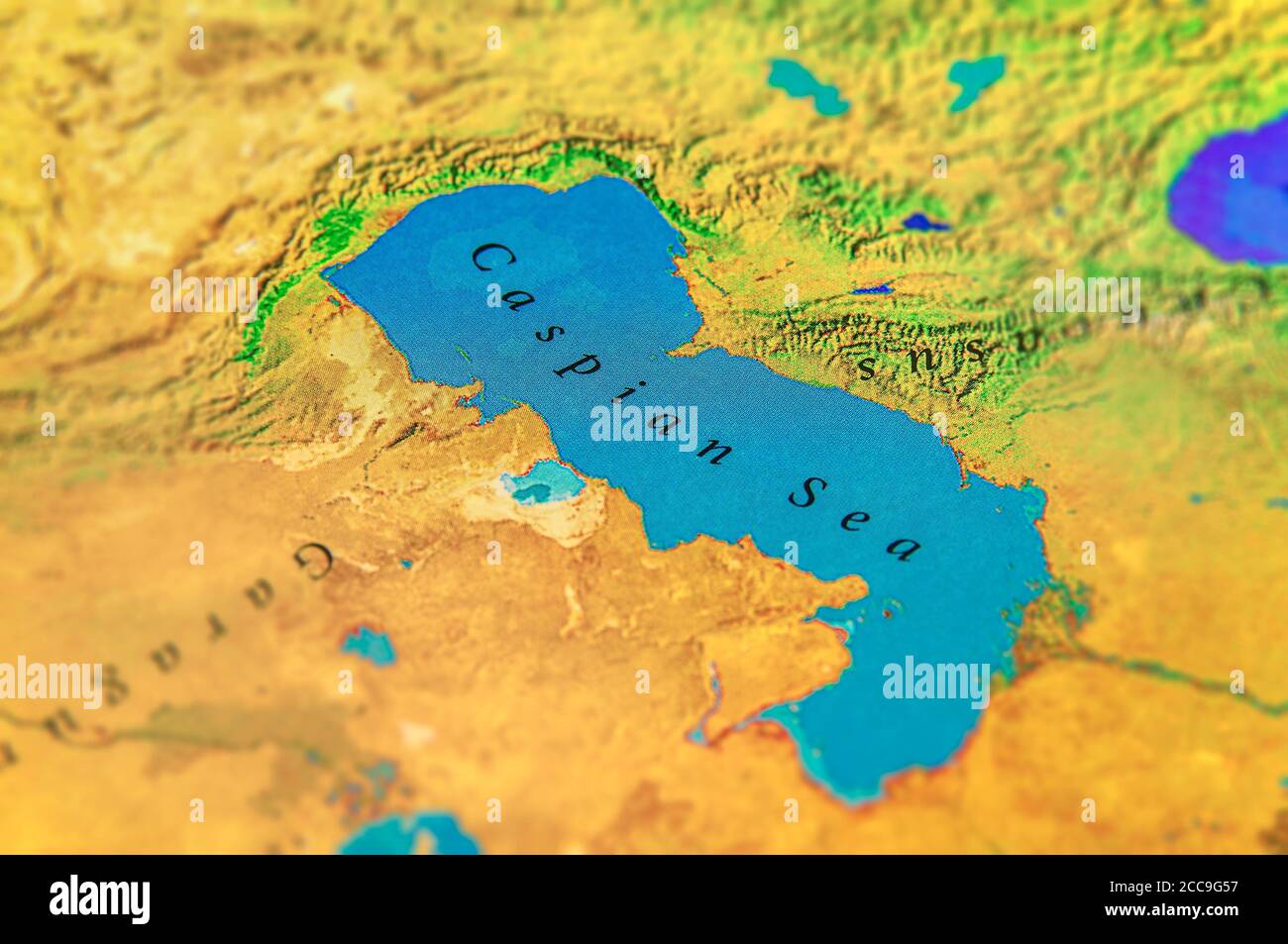 Mappa geografica del Mar Caspio medio-orientale Foto stock - Alamy