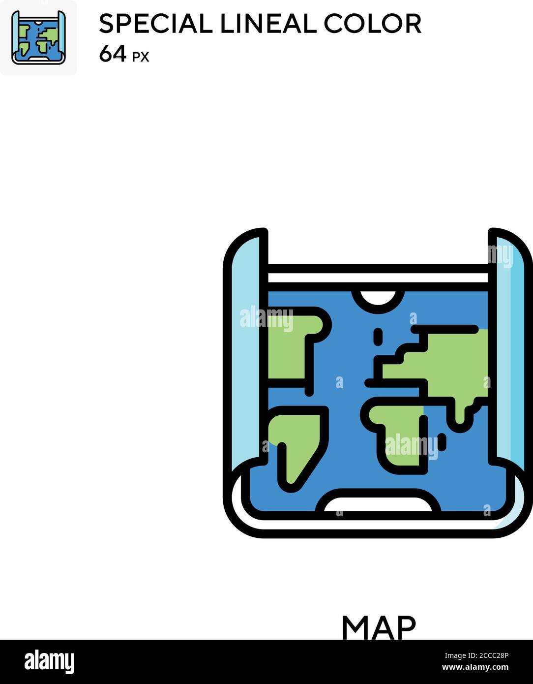 Icona colore lineare speciale mappa. Modello di disegno simbolo ...