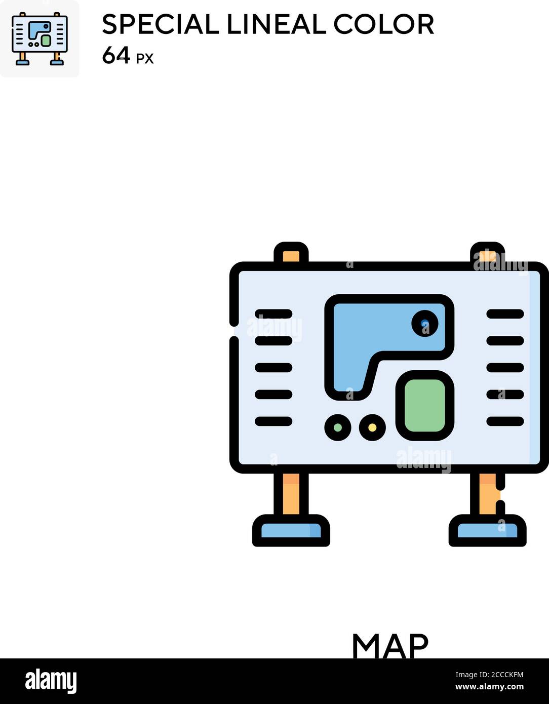 Icona colore lineare speciale mappa. Modello di disegno simbolo ...