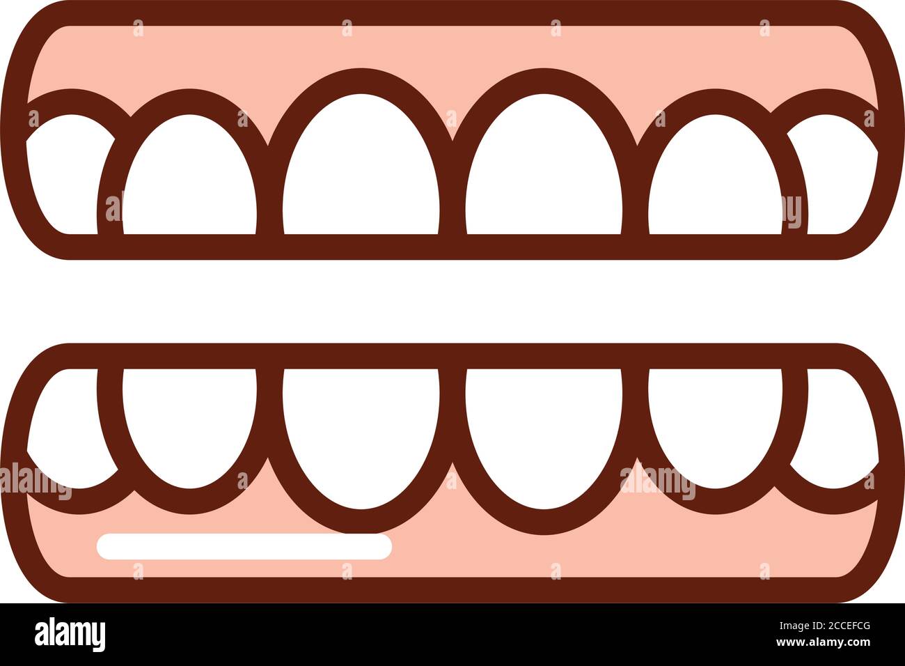 corpo umano denti bocca anatomia organo linea di salute e riempimento ...