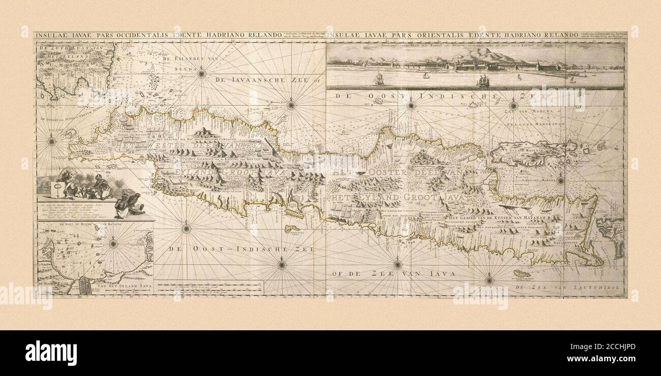 Mappa antica di java indonesia immagini e fotografie stock ad alta ...