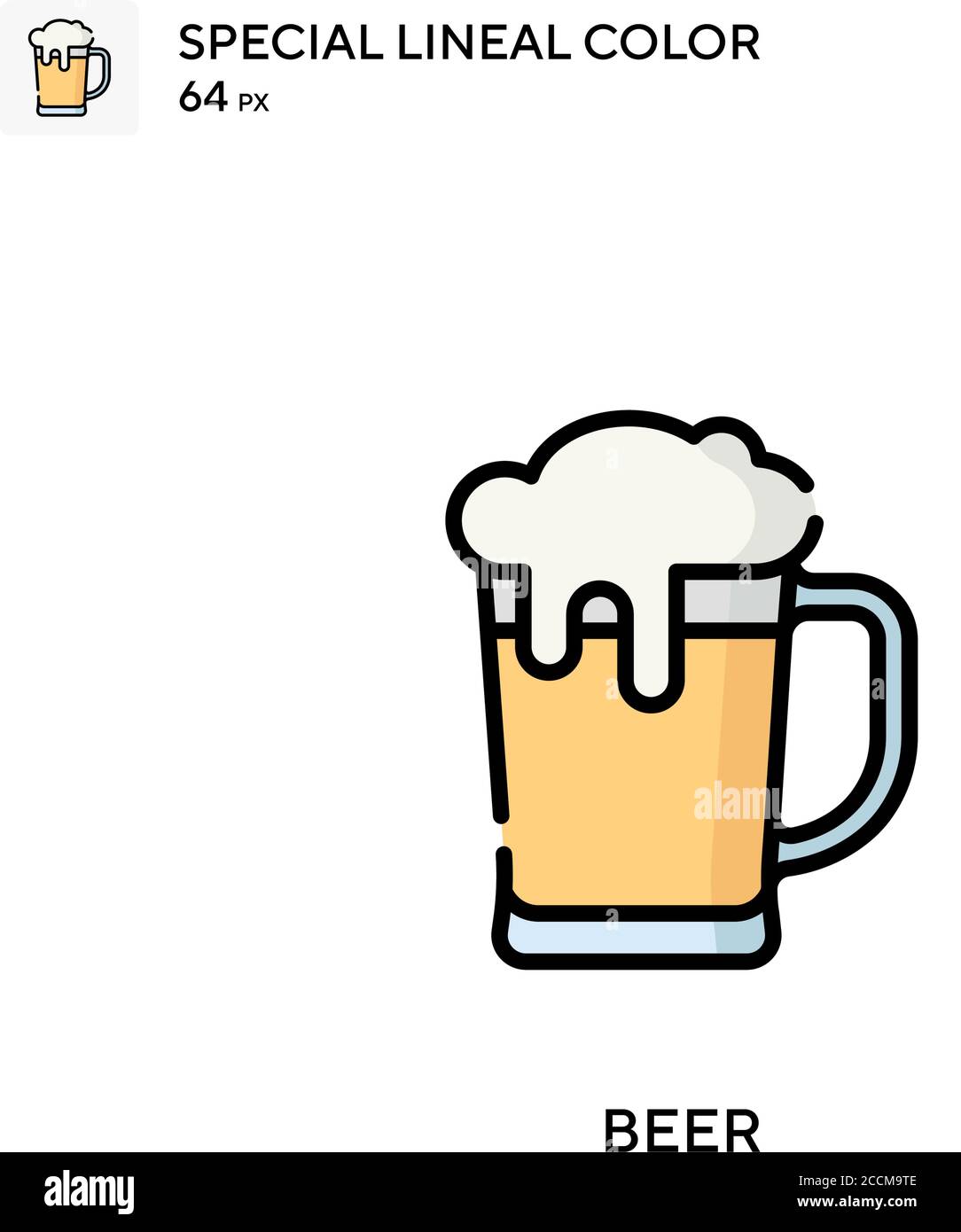 Birra icona colore lineal speciale. Modello di disegno simbolo ...