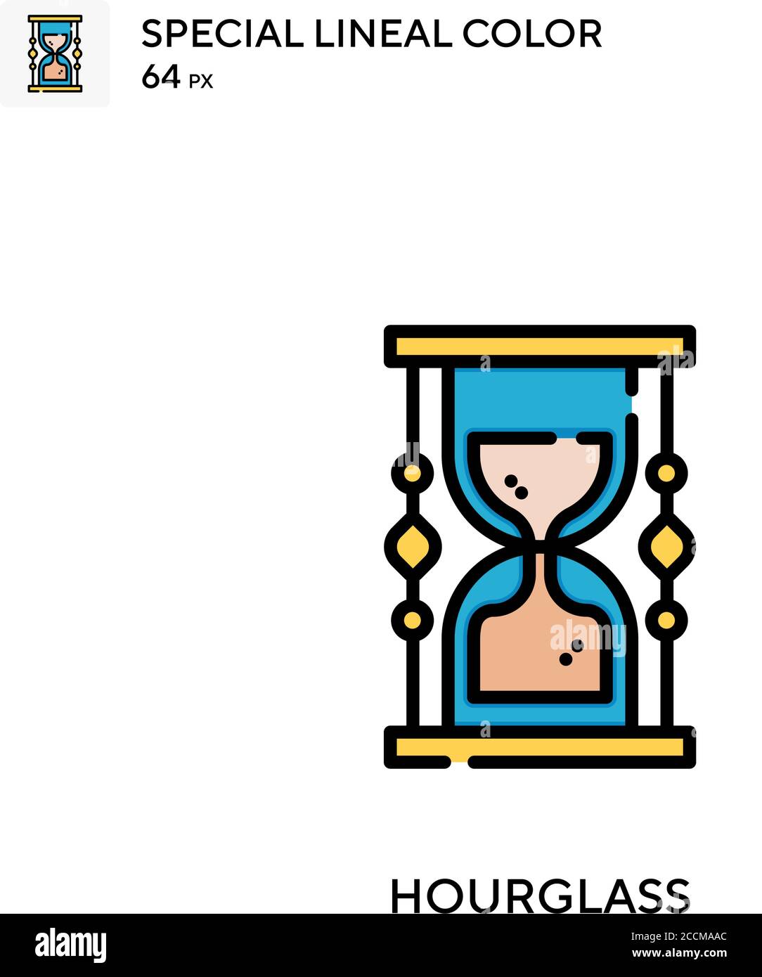 Clessidra icona a colori speciali. Modello di disegno simbolo ...