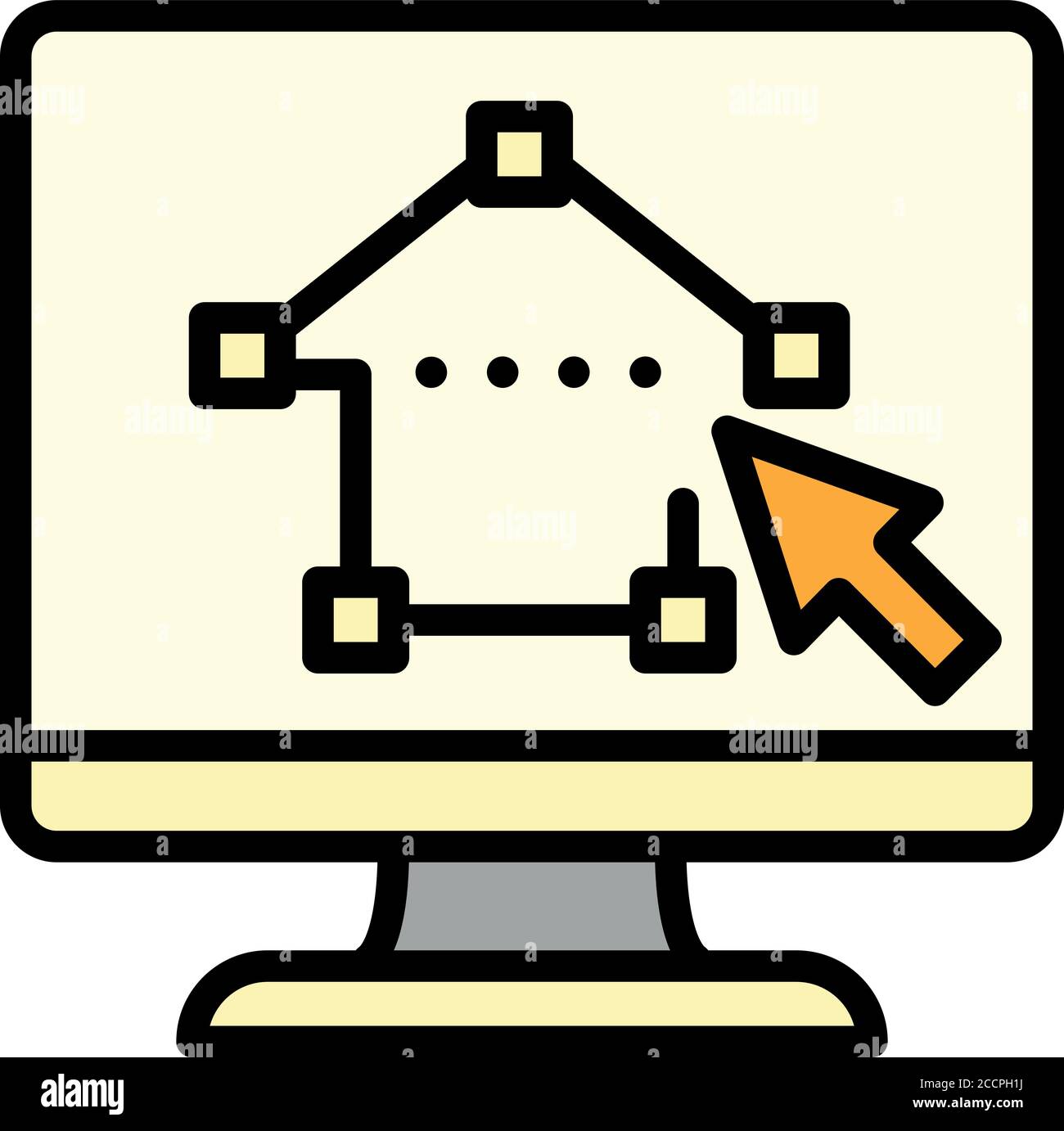 Icona piano pc ARCHITECT. Icona vettoriale del piano pc dell'architetto ...