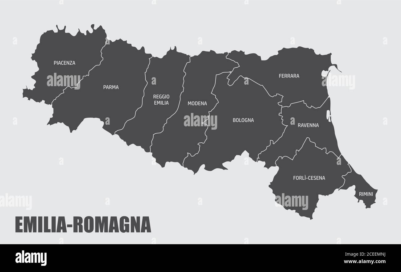 Emilia map vector Immagini Vettoriali Stock - Alamy