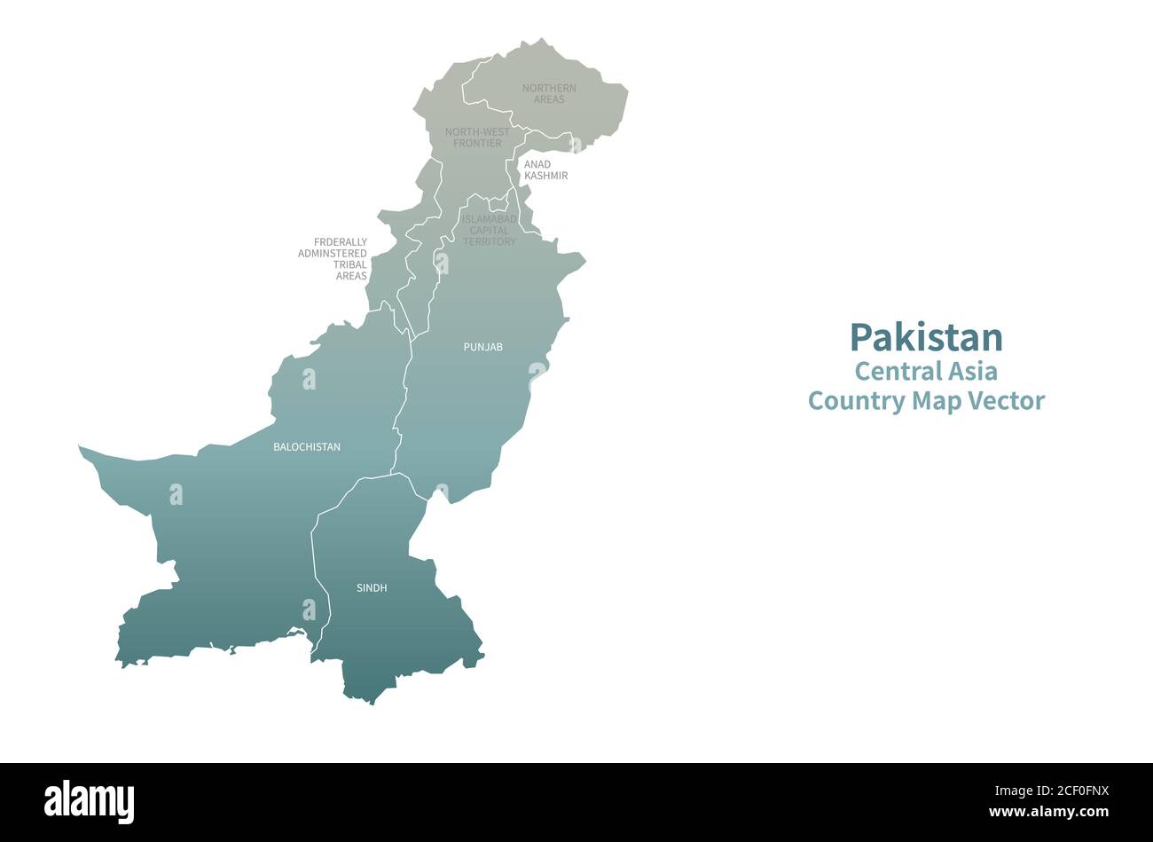Mappa della regione del pakistan Immagini Vettoriali Stock - Alamy