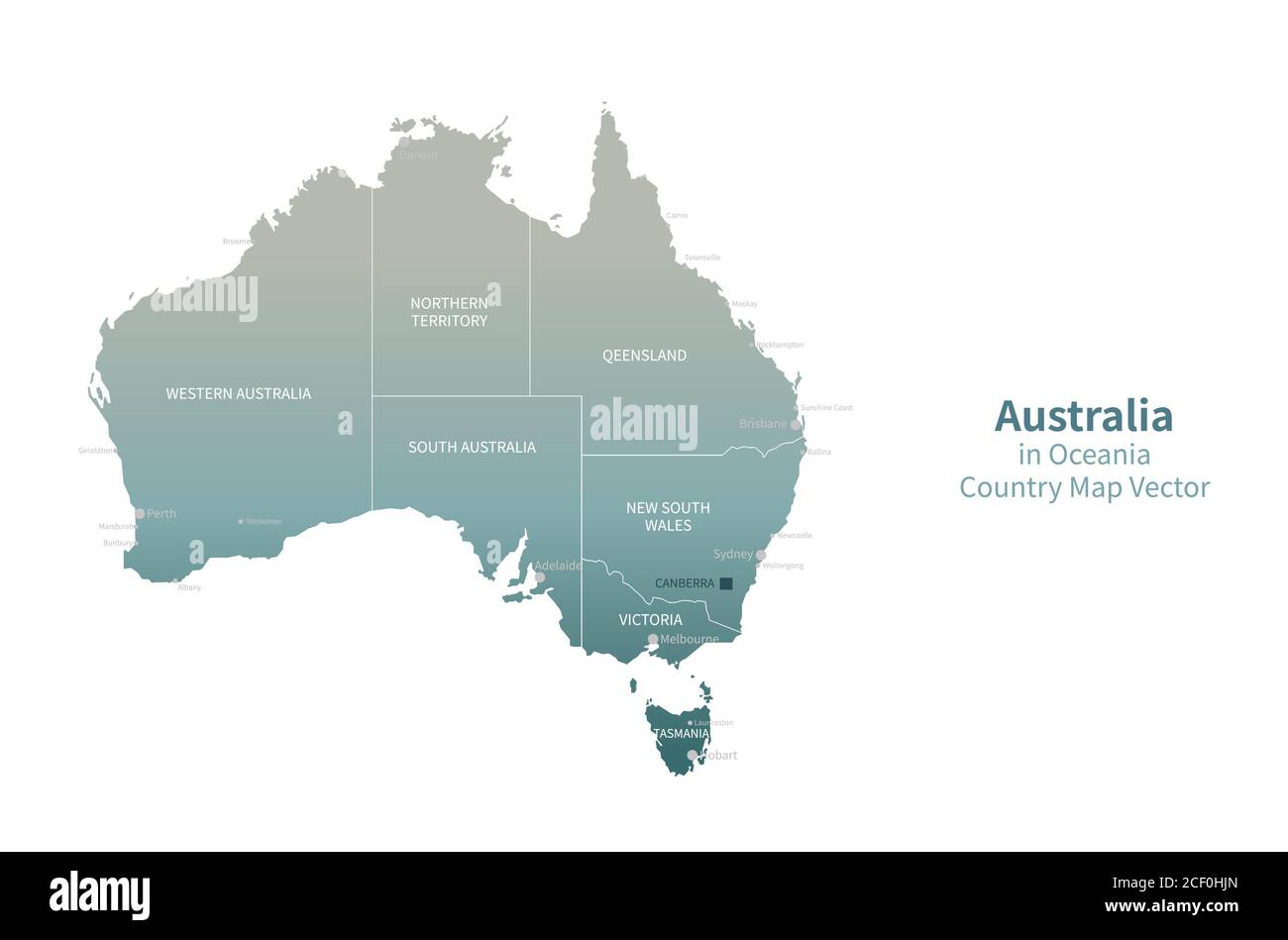 Mappa vettoriale Australia. Mappa del Sud Pacifico Immagine e ...