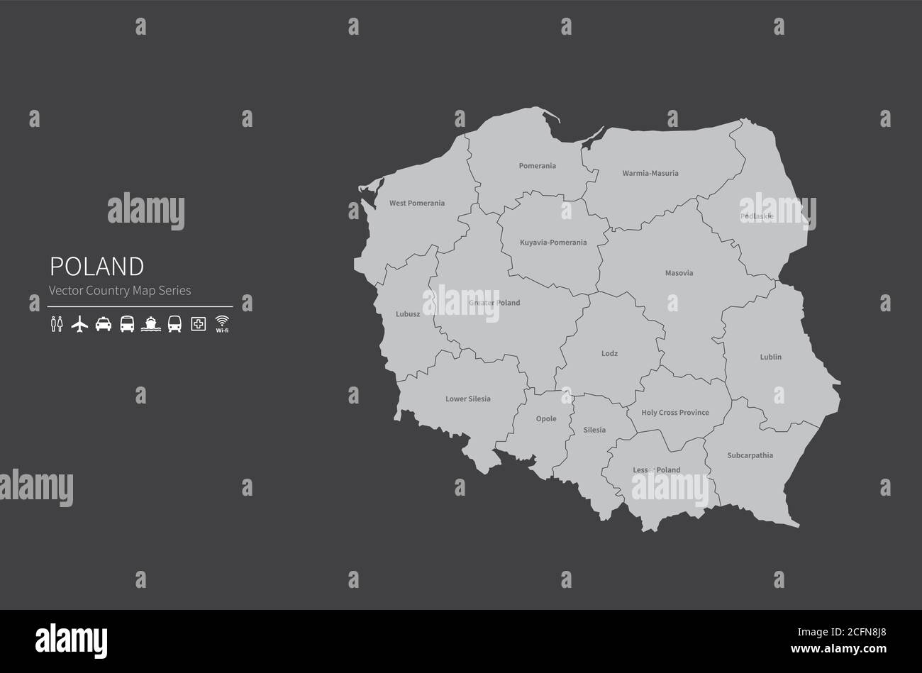 Mappa del territorio della polonia immagini e fotografie stock ad alta ...