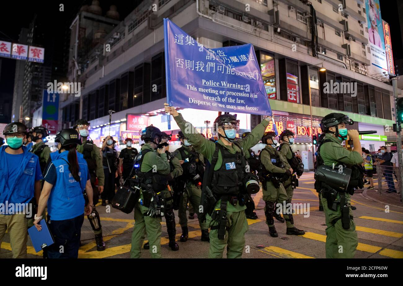 HONG KONG, HONG KONG SAR, CINA: 6 SETTEMBRE 2020. In quella che sarebbe ...
