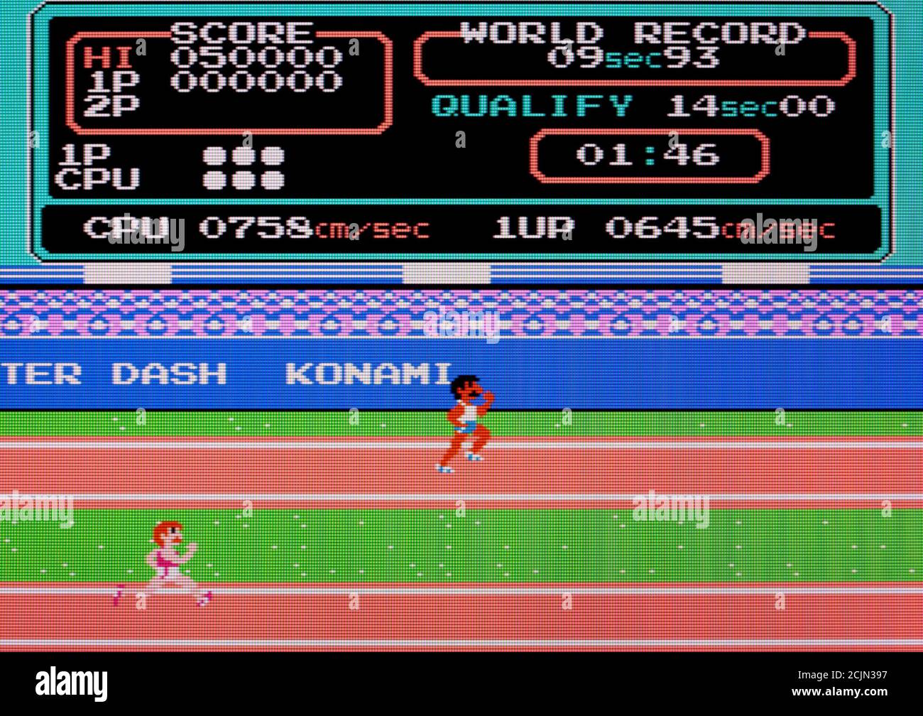 Track Field Nintendo Entertainment System NES Videogioco solo per uso editoriale Foto stock Alamy