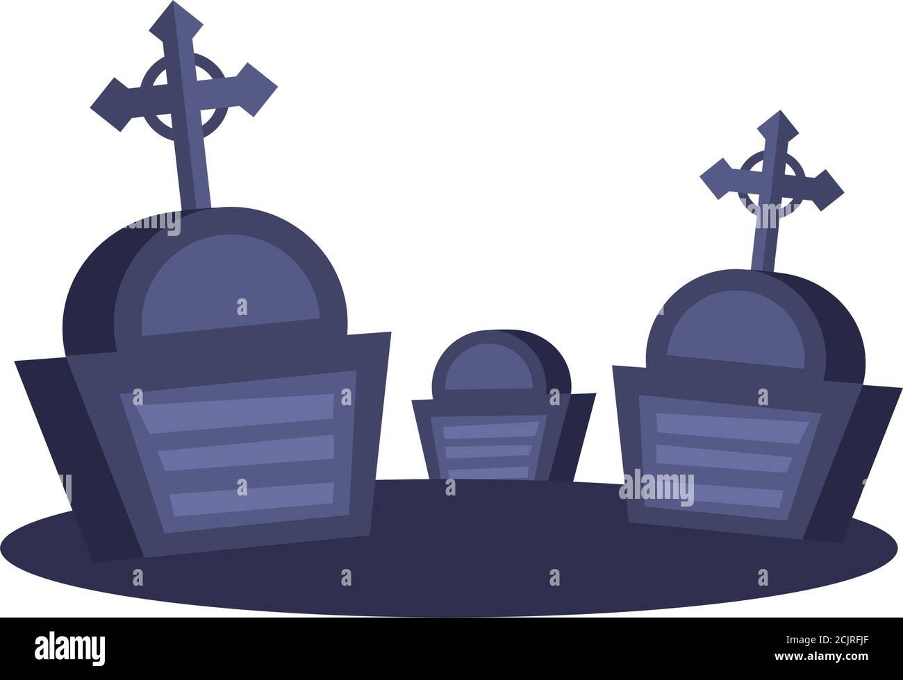 Tombe con disegno croci, tomba di morte elementare e tema spaventoso ...