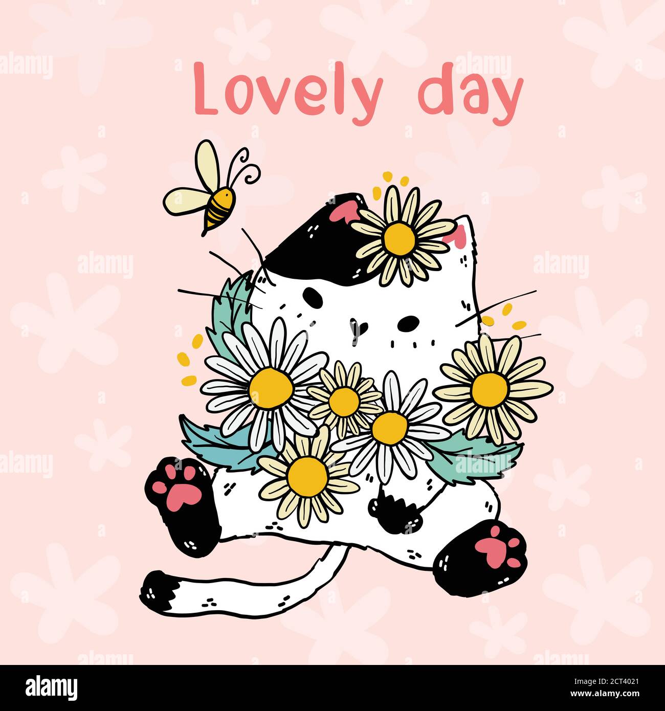 Gatto di fiori Immagini Vettoriali Stock - Alamy