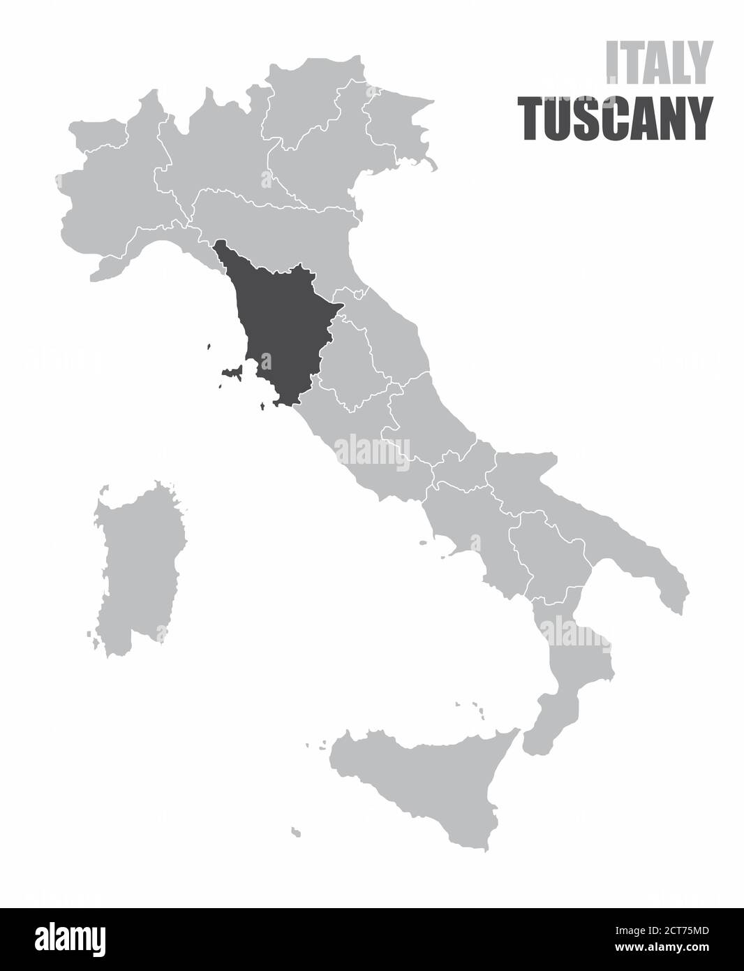 Tuscany map Immagini Vettoriali Stock - Alamy