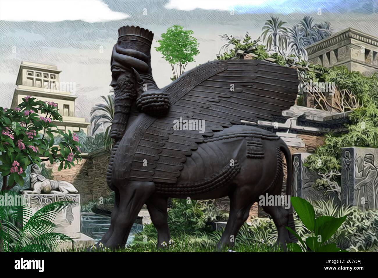 Toro alato dalla testa umana immagini e fotografie stock ad alta ...