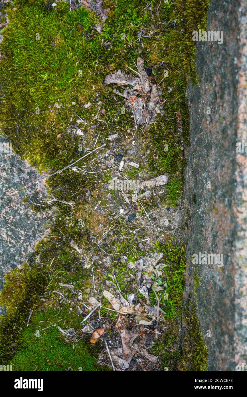 La texture della vecchia granito rosso muro di pietra con strati di ...