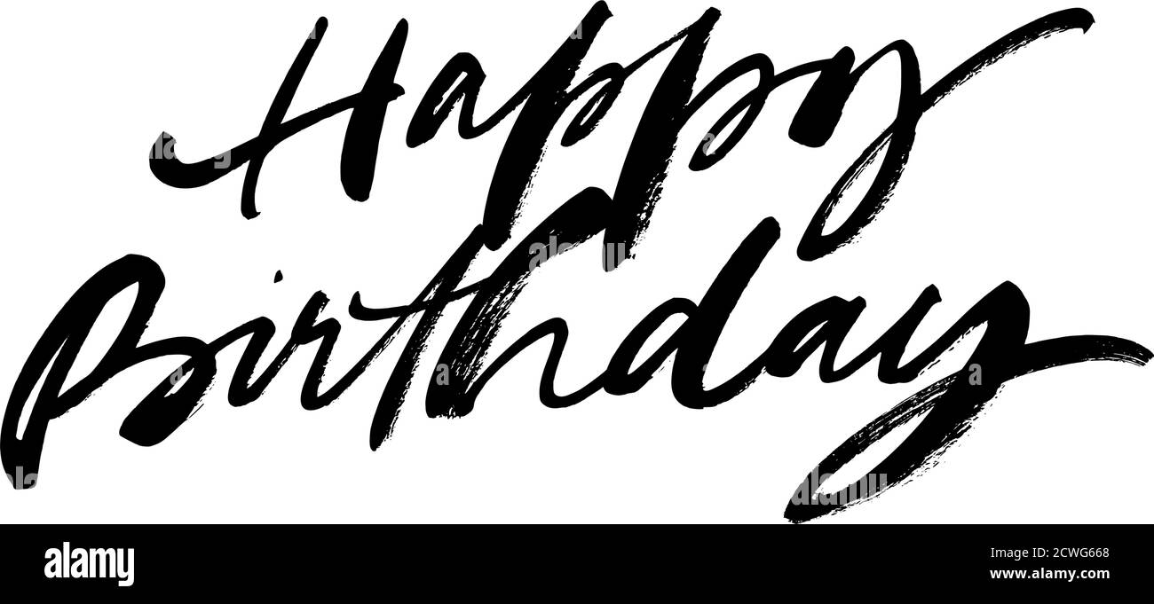 Happy birthday lettering Foto e Immagini Stock in Bianco e Nero - Alamy