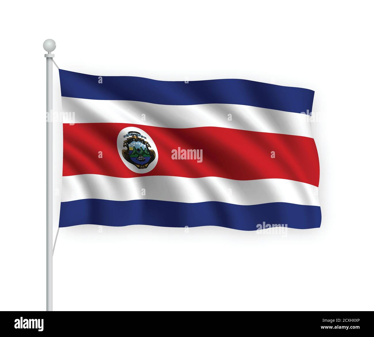 Bandiera della costa rica sventola Immagini Vettoriali Stock - Alamy