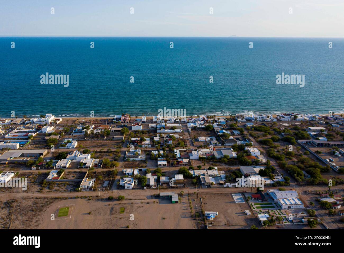 Vista aerea di Kino o Kino Bay, sonora, Mex nel Golfo della California ...