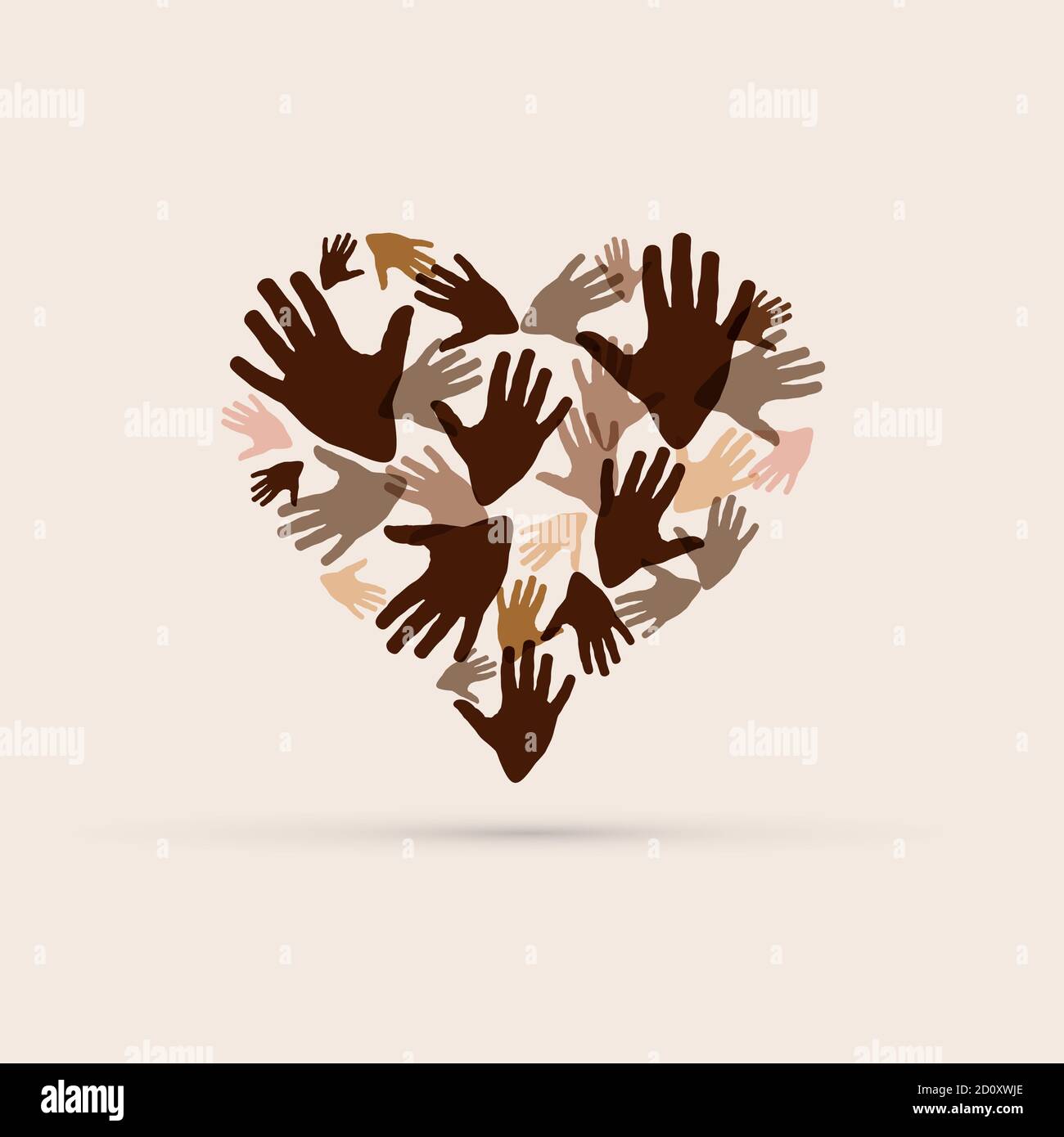 No al razzismo. Stop al razzismo e alla discriminazione, un cuore di ...